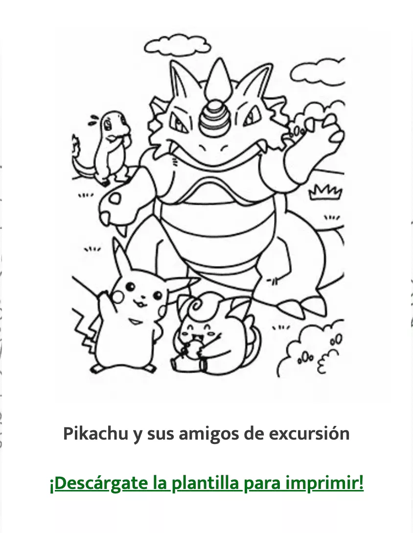 Dibujos de Pokémon: ¡imprime y colorea!